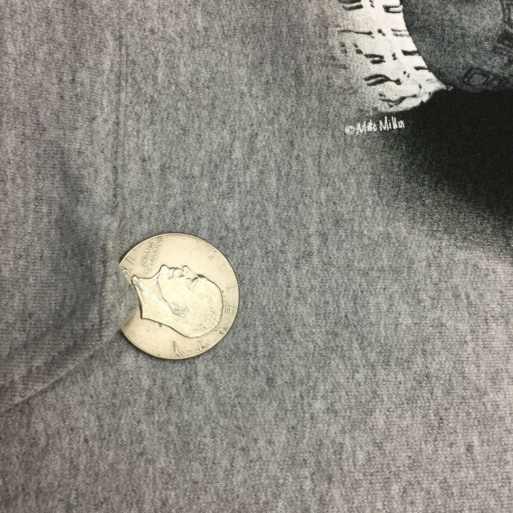 Vtg Tupac 2pac Shakur Gray Hoodie Men's Sz Large - Gem